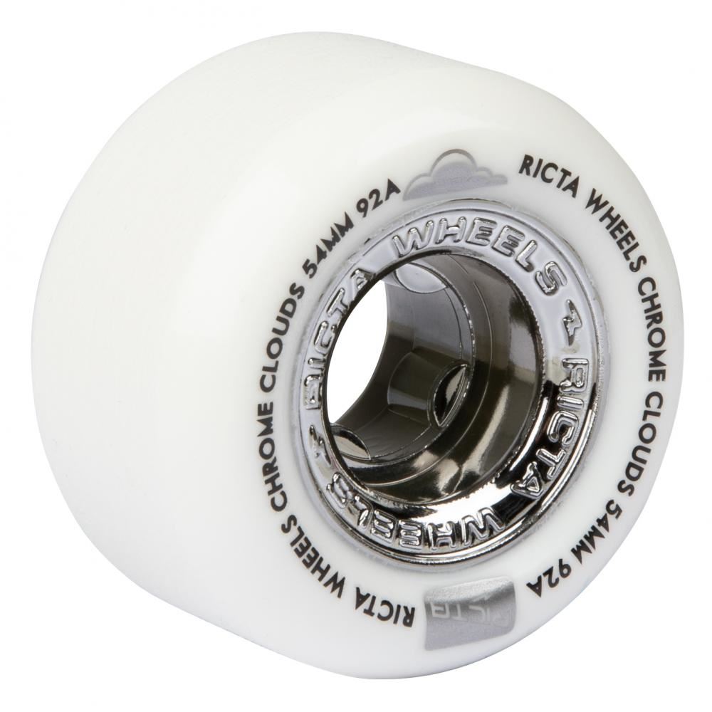Ricta Skateboard Wheels Chrome Clouds Black 92a - White | Skatewarehouse.co.uk