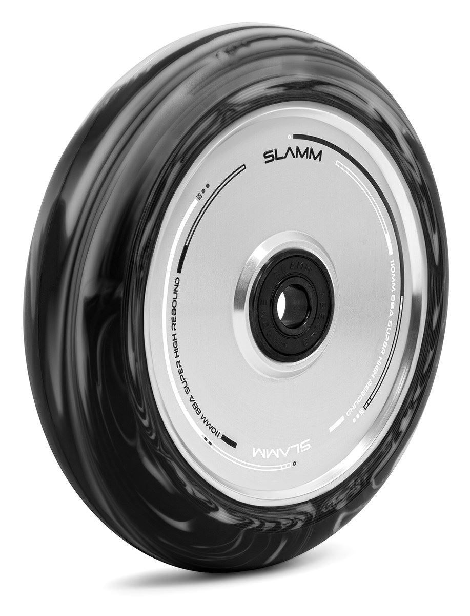 Slamm 110mm Swirl Hollow Core Wheels - Pair - Black / Blue / Pink