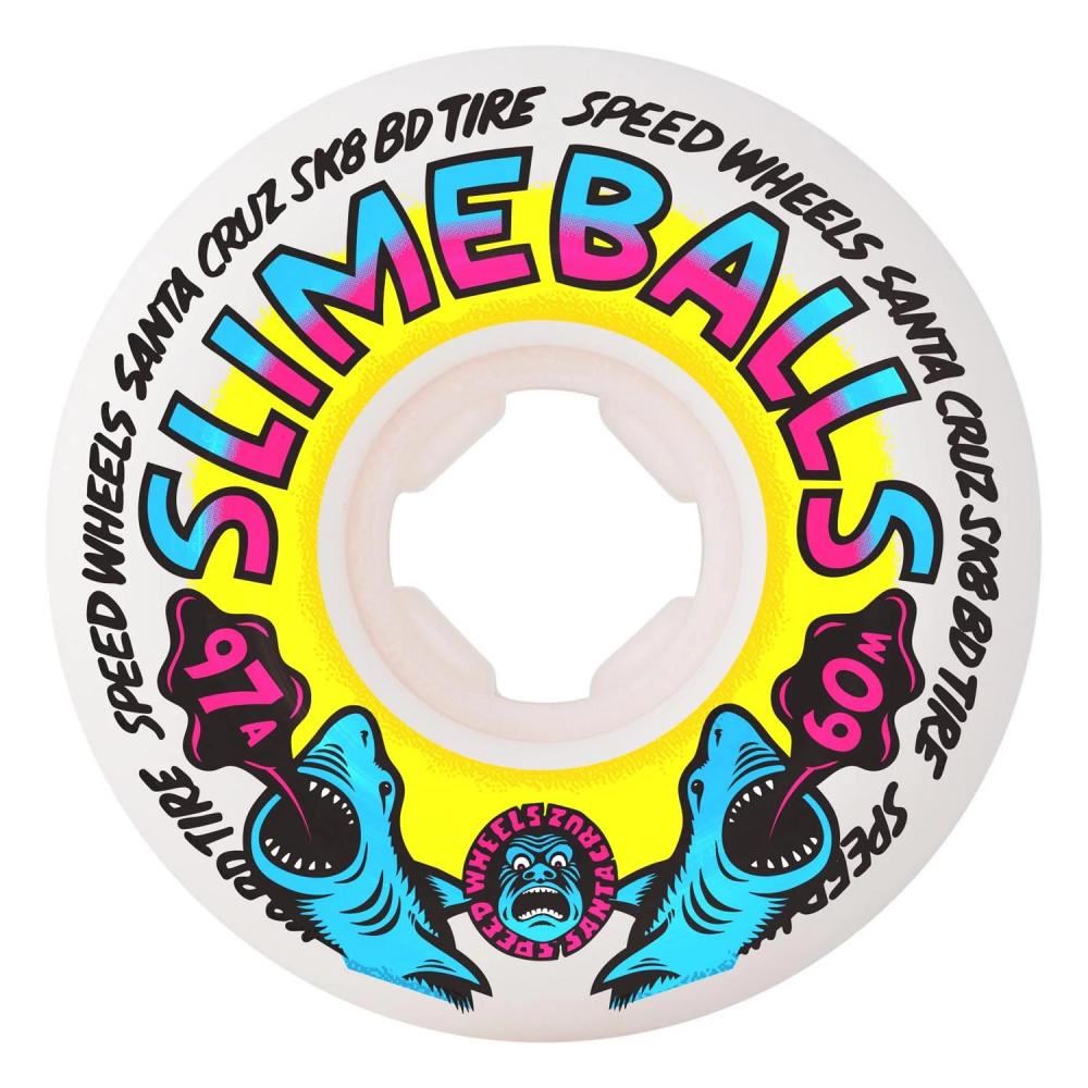 Slime Balls Skateboard Wheels Hertiage Shark Spew Vomits 97 - White