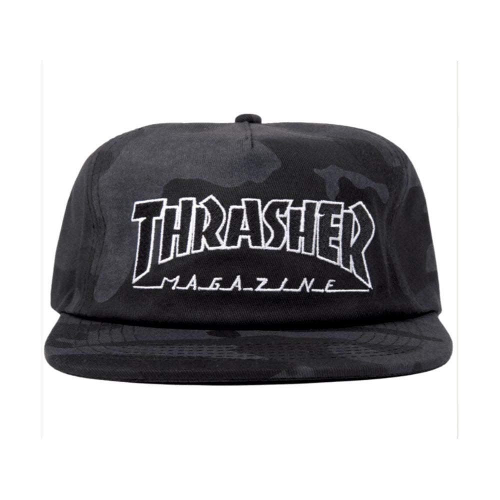 Thrasher Cap Outlined Snapback Camo - O/S | Skatewarehouse.co.uk