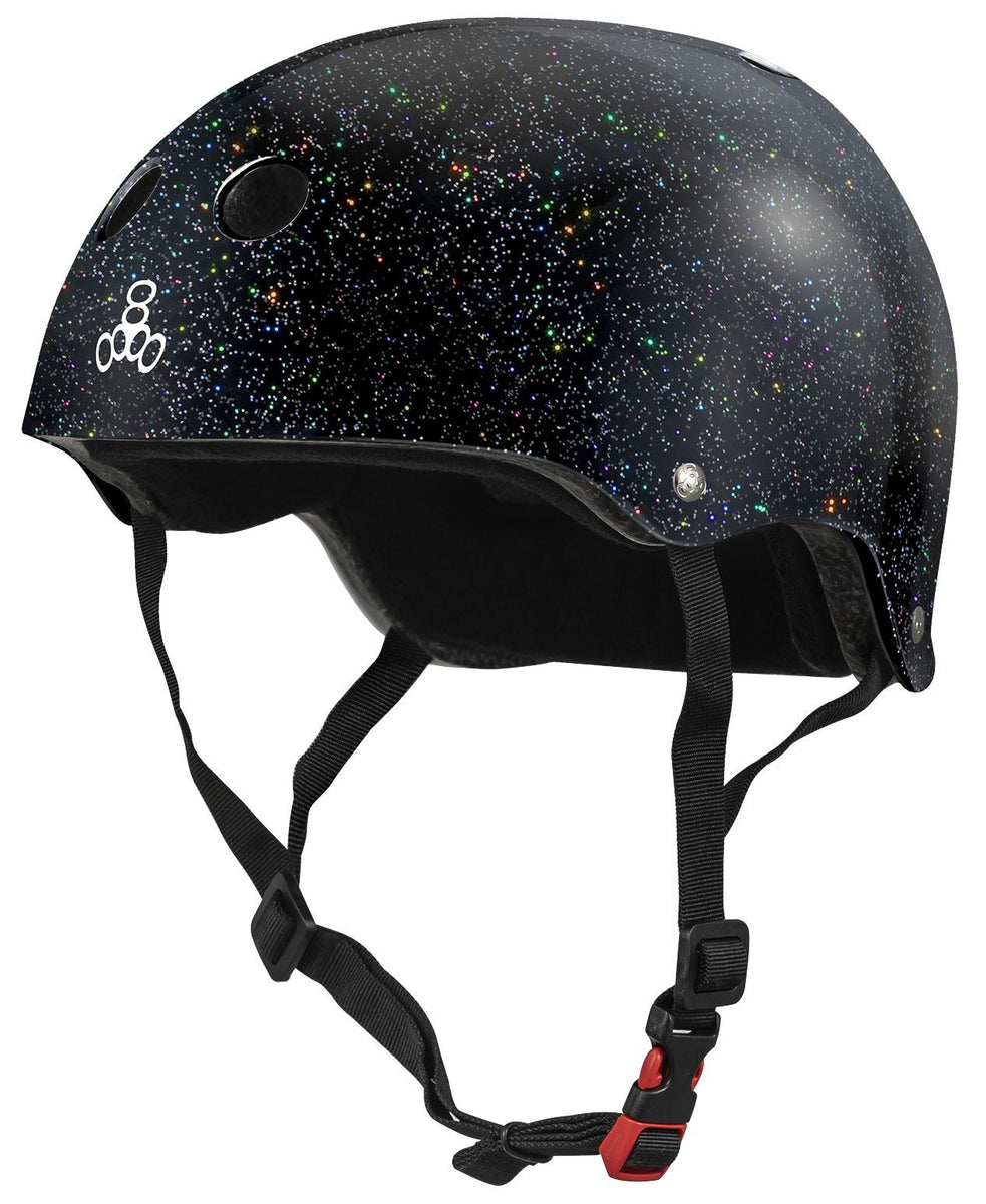 Triple Eight Sweatsaver Cert Helmet Glitter Black | Skatewarehouse.co.uk