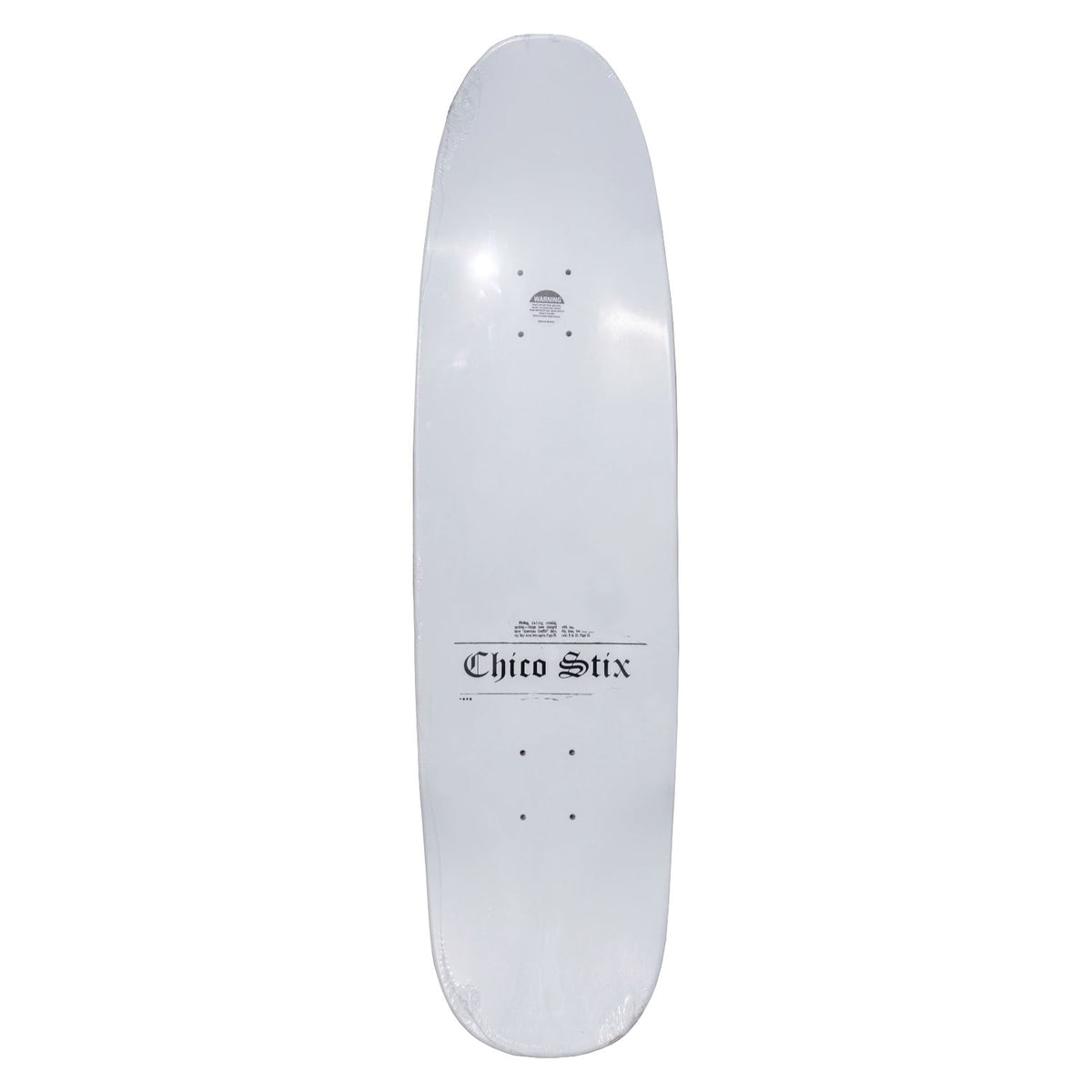 Chico Stix News Flyer (Retro ’s Shape) ” All White Dipped Skateboard D ...