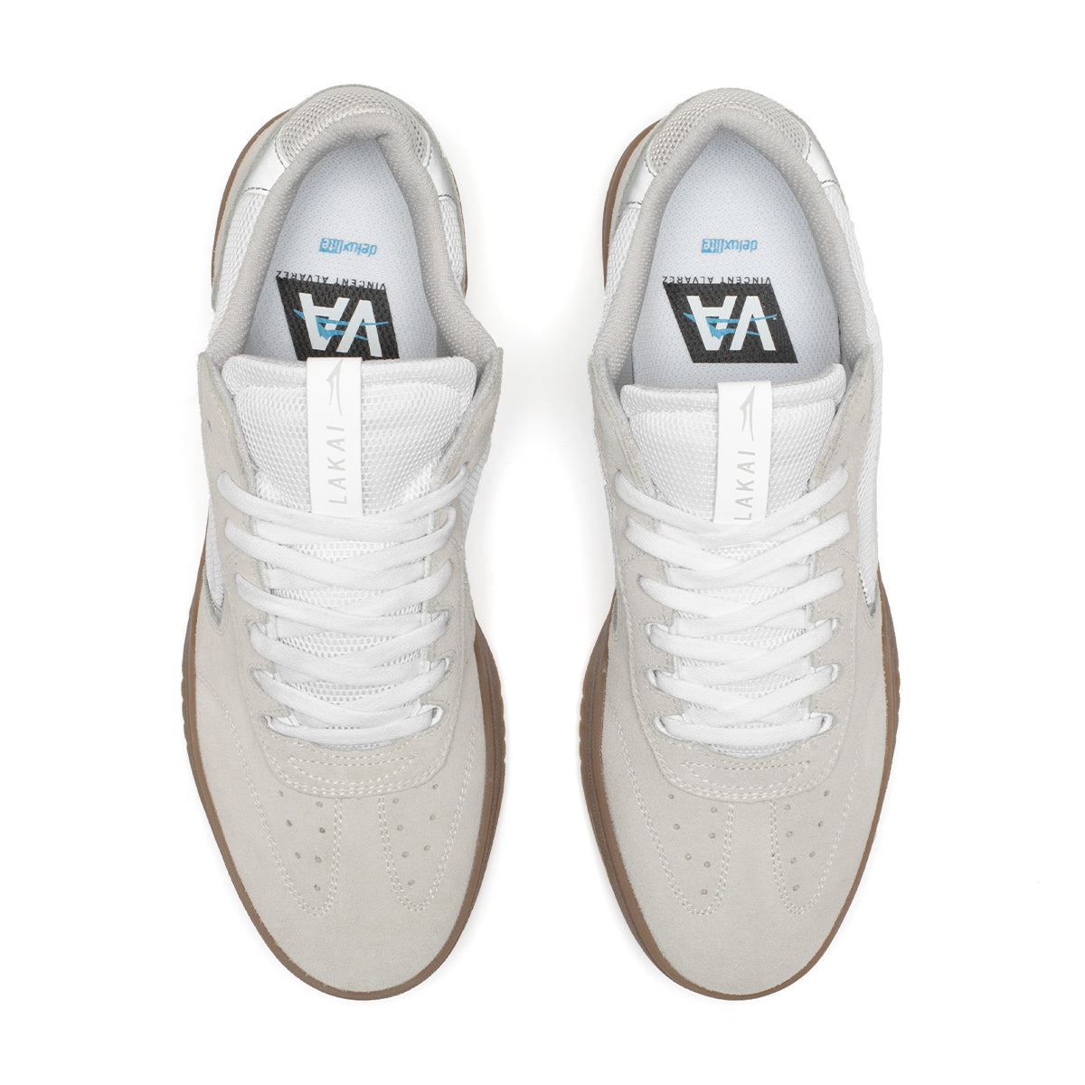 Lakai Atlantic White Suede Skate Shoes | Skatewarehouse.co.uk