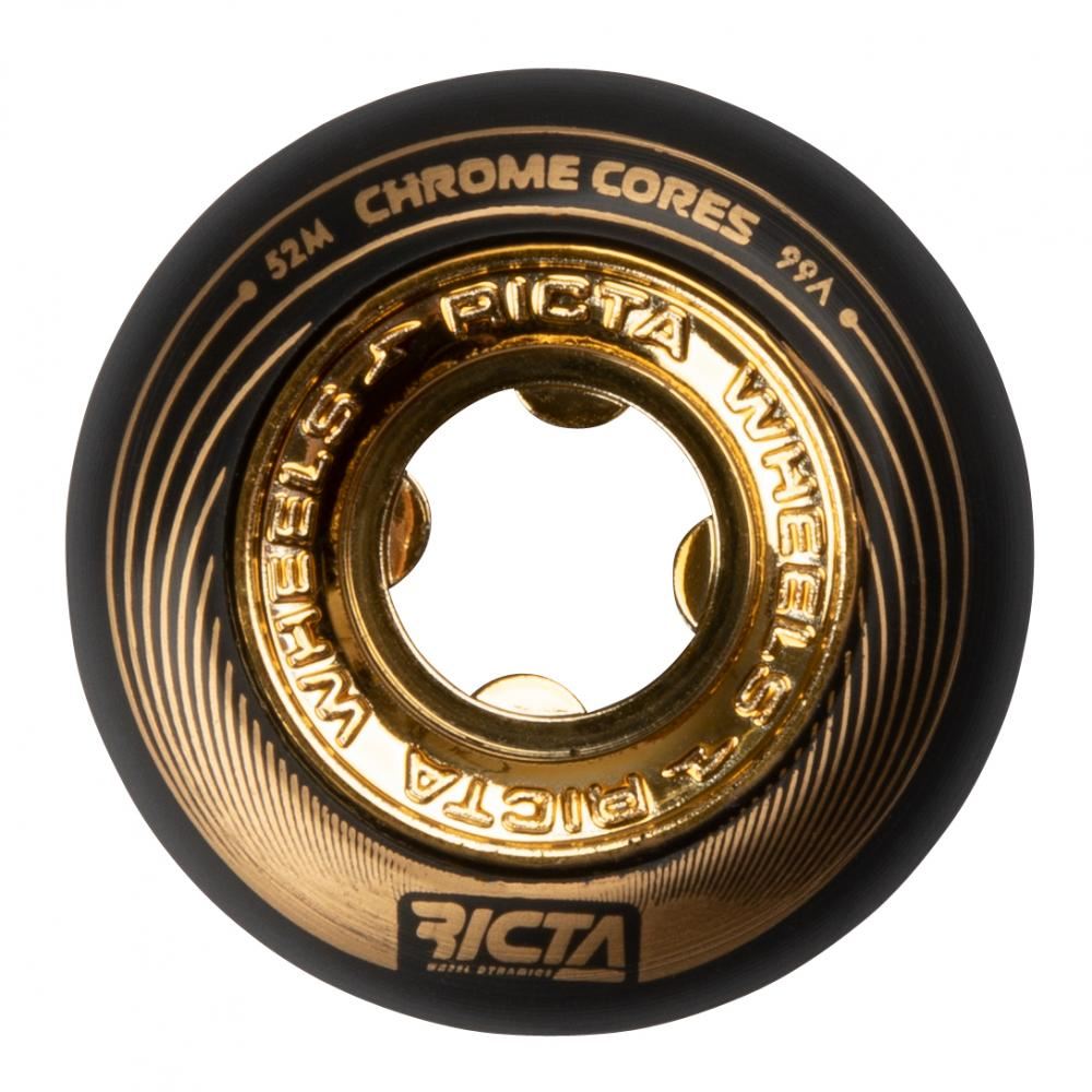 Ricta Skateboard Wheels Chrome Core 99a - Black Gold | Skatewarehouse.co.uk