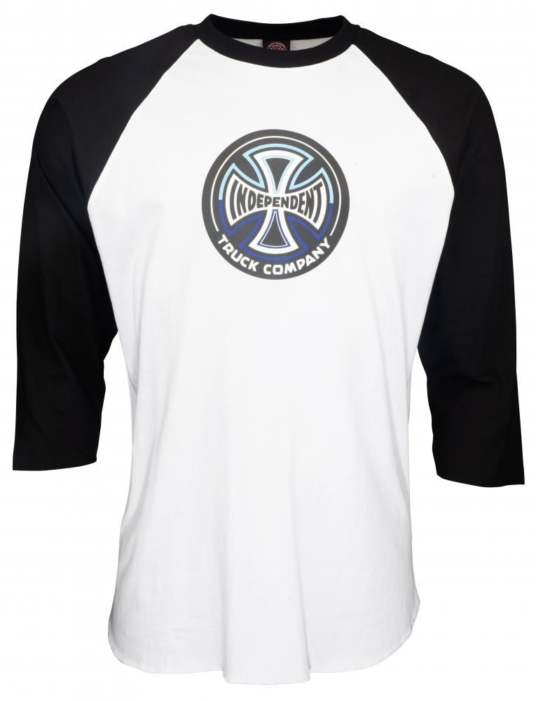 Independent Custom Top Split Cross 3/4 Baseball Top - Black / White ...