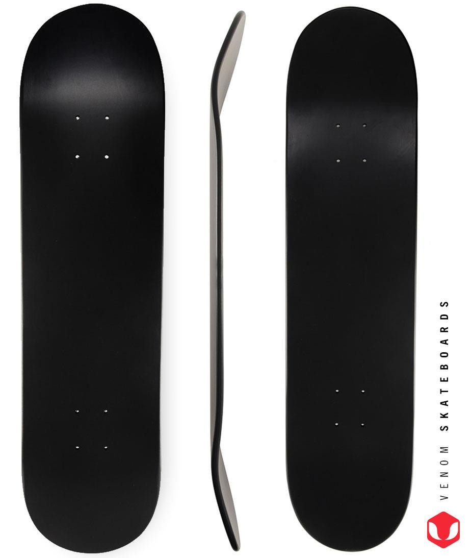Venom Blank Skateboard Deck - Matt Black - 8.0"