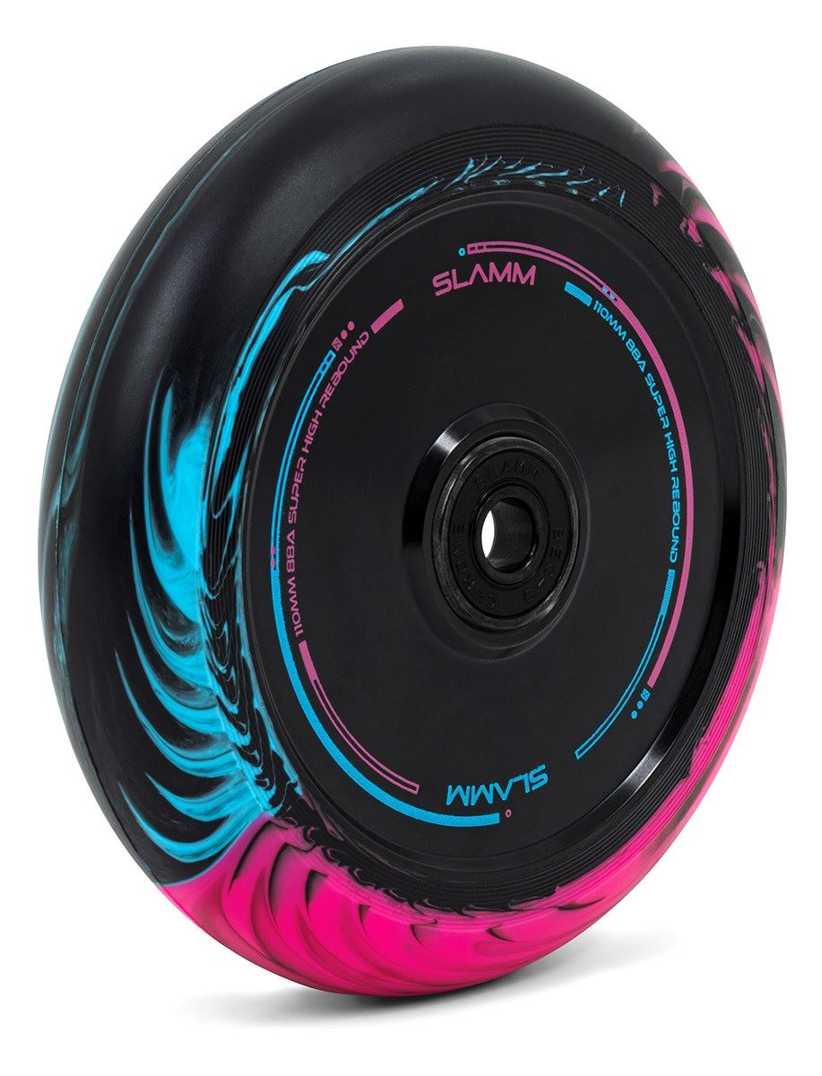 Slamm 110mm Swirl Hollow Core Wheels - Pair - Black / White