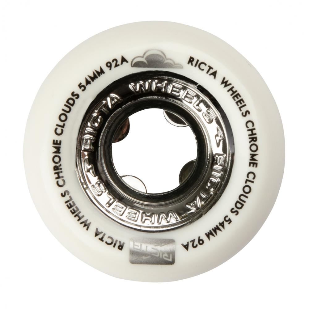 Ricta Skateboard Wheels Chrome Clouds Black 92a - White | Skatewarehouse.co.uk