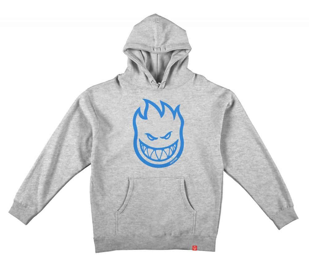 Spitfire Hoody Bighead - Grey Heather / Blue Print | Skatewarehouse.co.uk