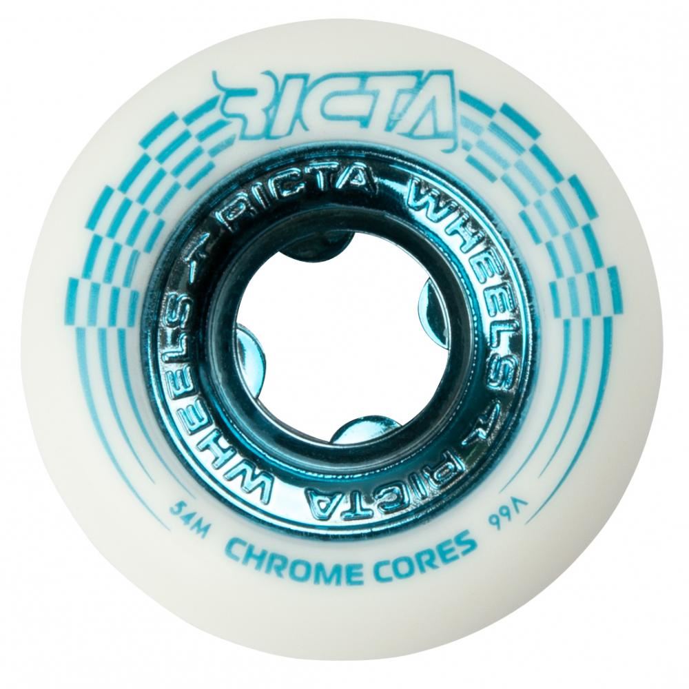 Ricta Skateboard Wheels Chrome Core 99a - White / Teal | Skatewarehouse ...