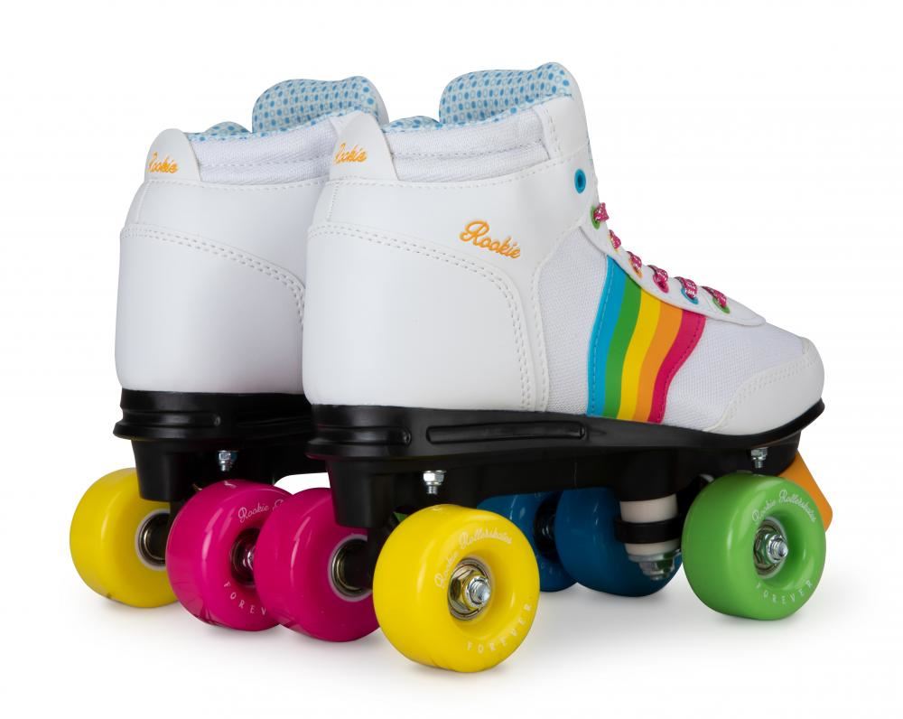 Rookie Quad Skate Rollerskates Forever Rainbow - White | Skatewarehouse ...